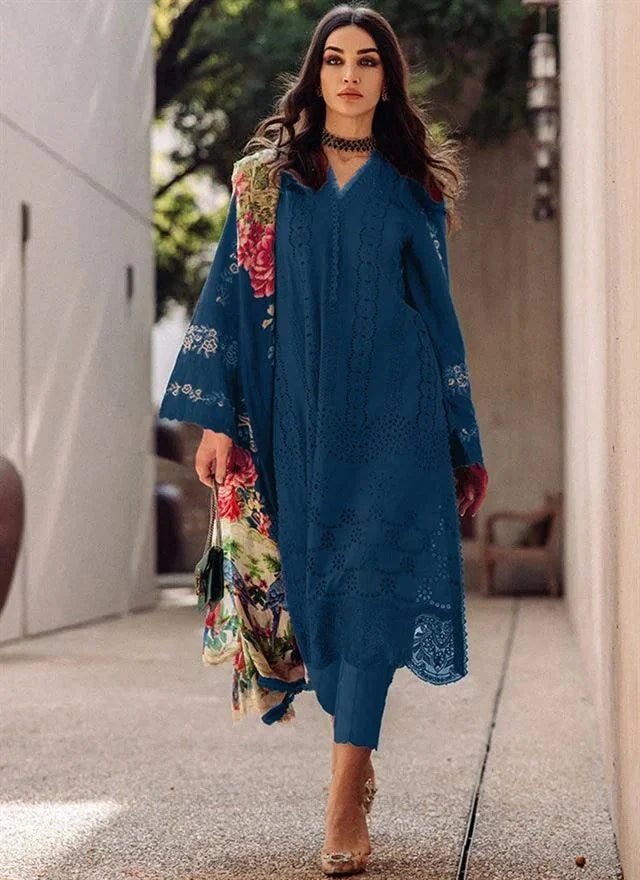 Saira Rizwan 3Pcs Cotton Chickenkari Dress (Unstitched) – Pakiclothing