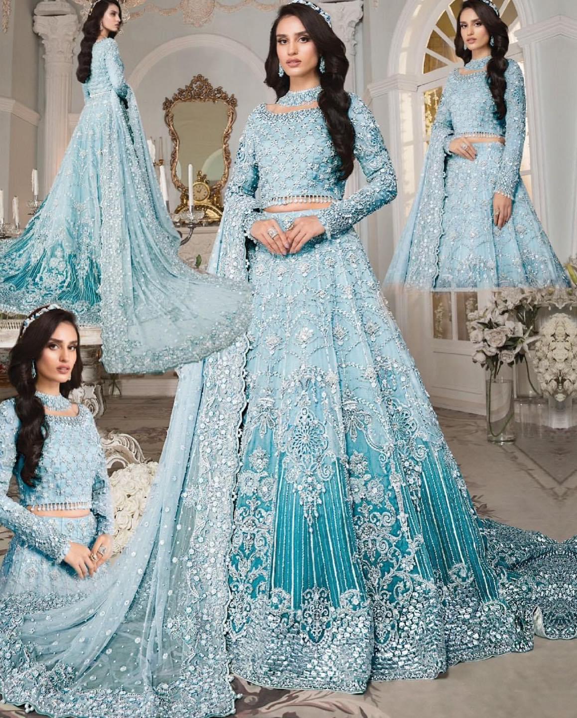 Maria B Skyblue Net Frock – Pakiclothing